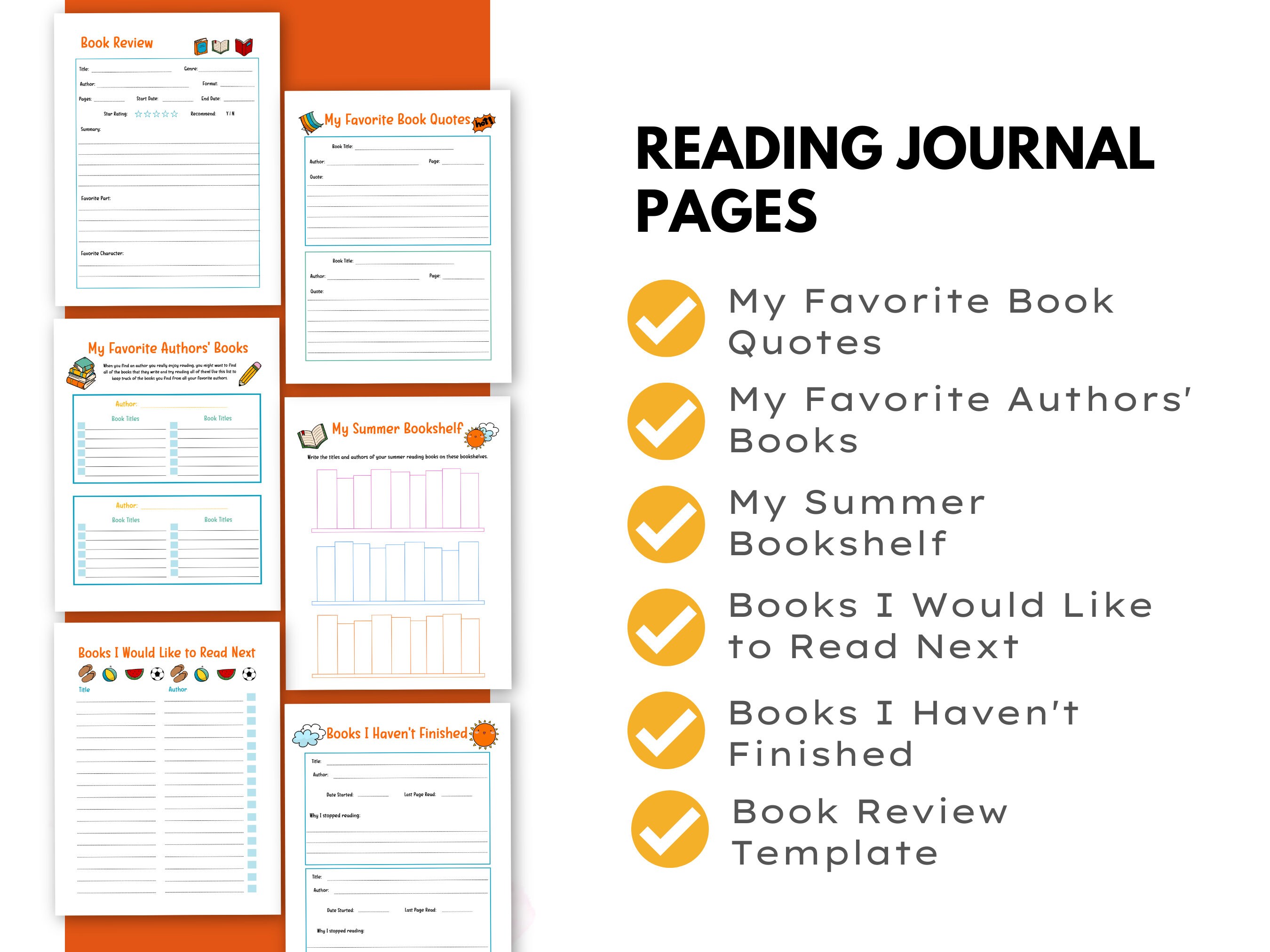 Kids Summer Reading Log, Kids Reading Journal, Printable Reading ...