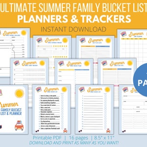 Summer Family Bucket List, Printable Bucket List, Summer Bucket List ...