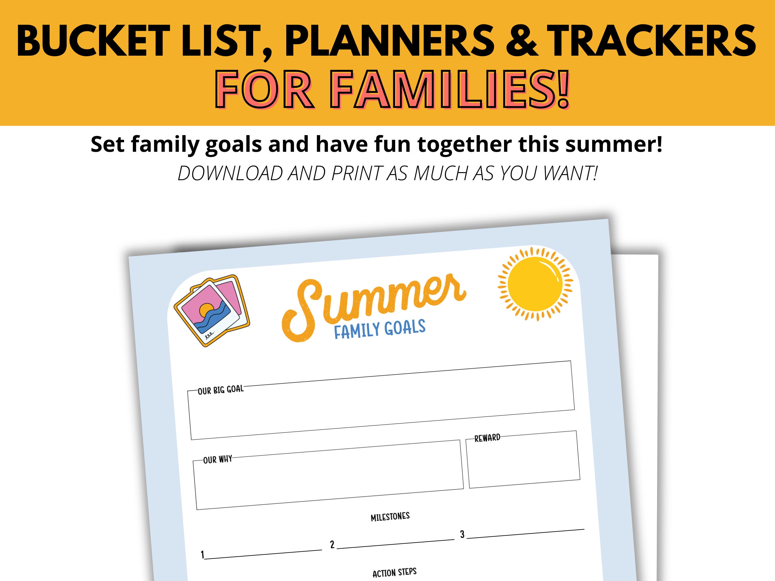 Summer Family Bucket List, Printable Bucket List, Summer Bucket List ...