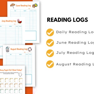 Kids Summer Reading Log, Kids Reading Journal, Printable Reading ...