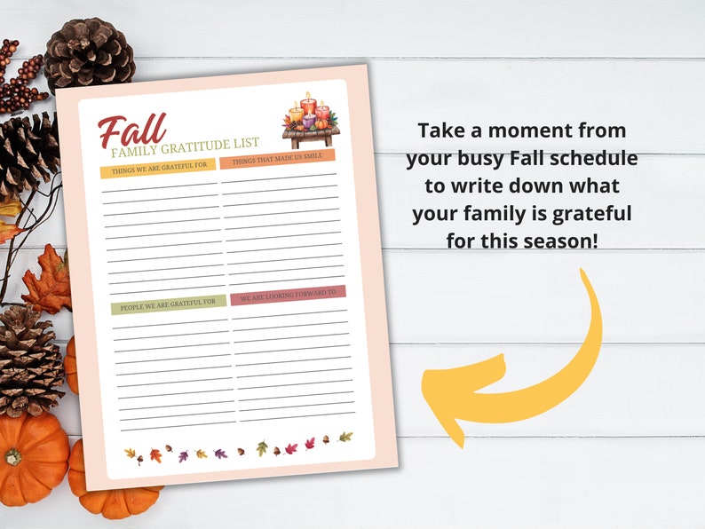 Fall Family Bucket List, Planner and Trackers | Fall Family Calendar ...