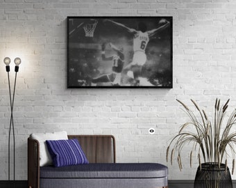 Julius Erving Iconic Reverse Layup Glossy Sticker 3 Water - Etsy