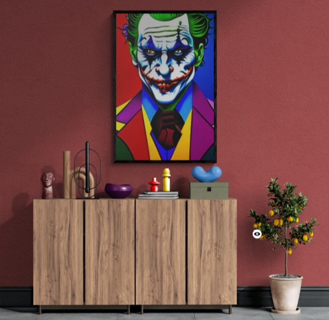 The Joker Painting Wall Art Gallery Canvas Wraps Comic Book Character ...