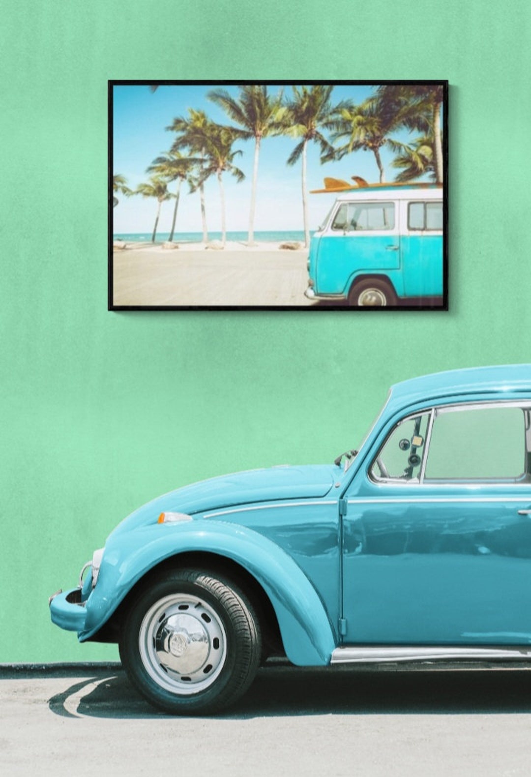 Retro Beach Van Tropical Beach Gallery Canvas Wraps White Sand Beach ...