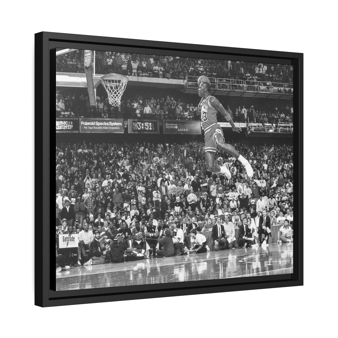 Michael Jordan Small Sizes Matte Canvas Black Frame - Etsy
