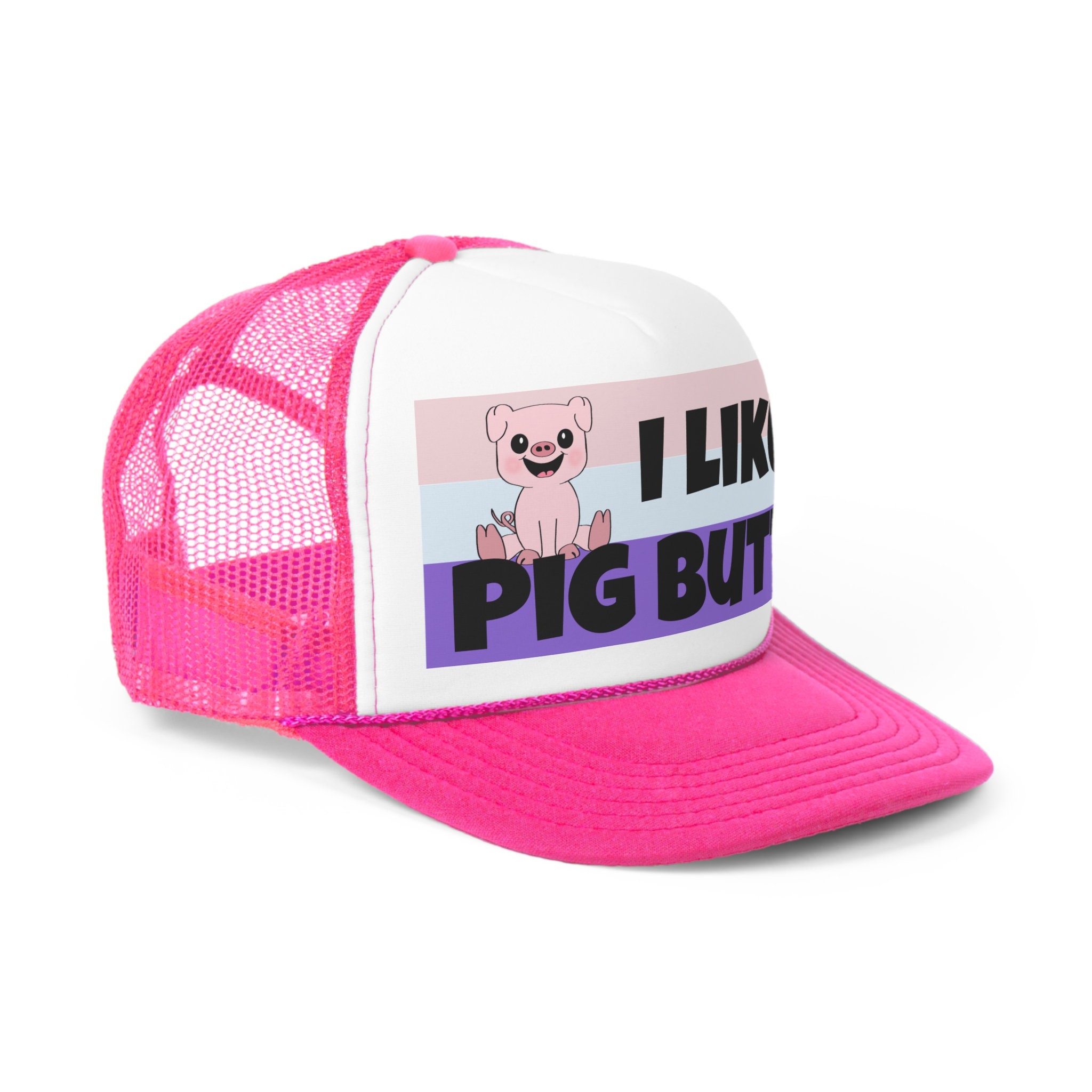 Pig Baseball Cap, Piggy Trucker Cap, I Like Pig Butts Baseball Hat ...