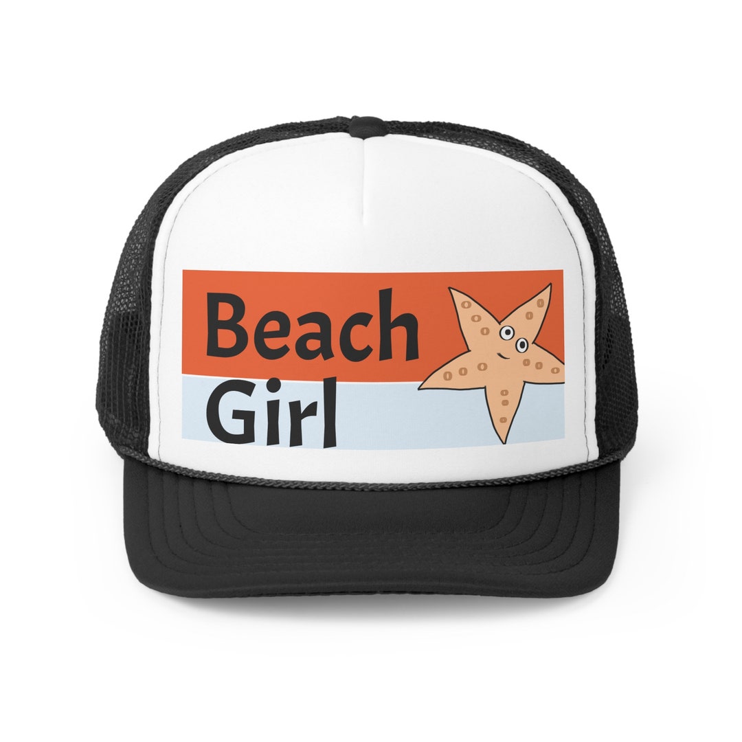 Beach Girl Trucker Hat, Beach Baseball Cap, Starfish Hat, Beach Lover ...