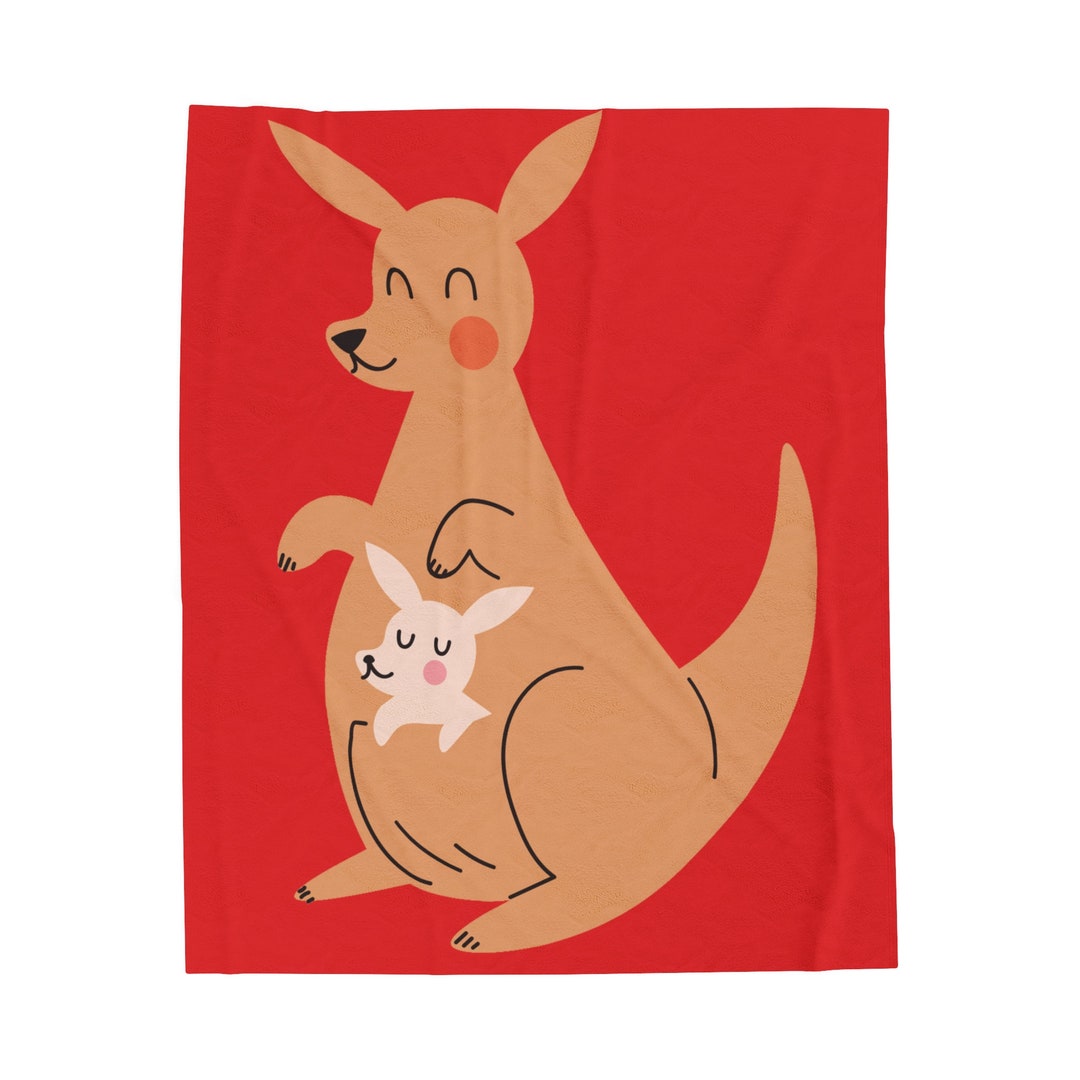 Warm and Snuggly Kangaroo Blanket - Velveteen Plush - Perfect for a Cozy Home - Red Kangaroo ...