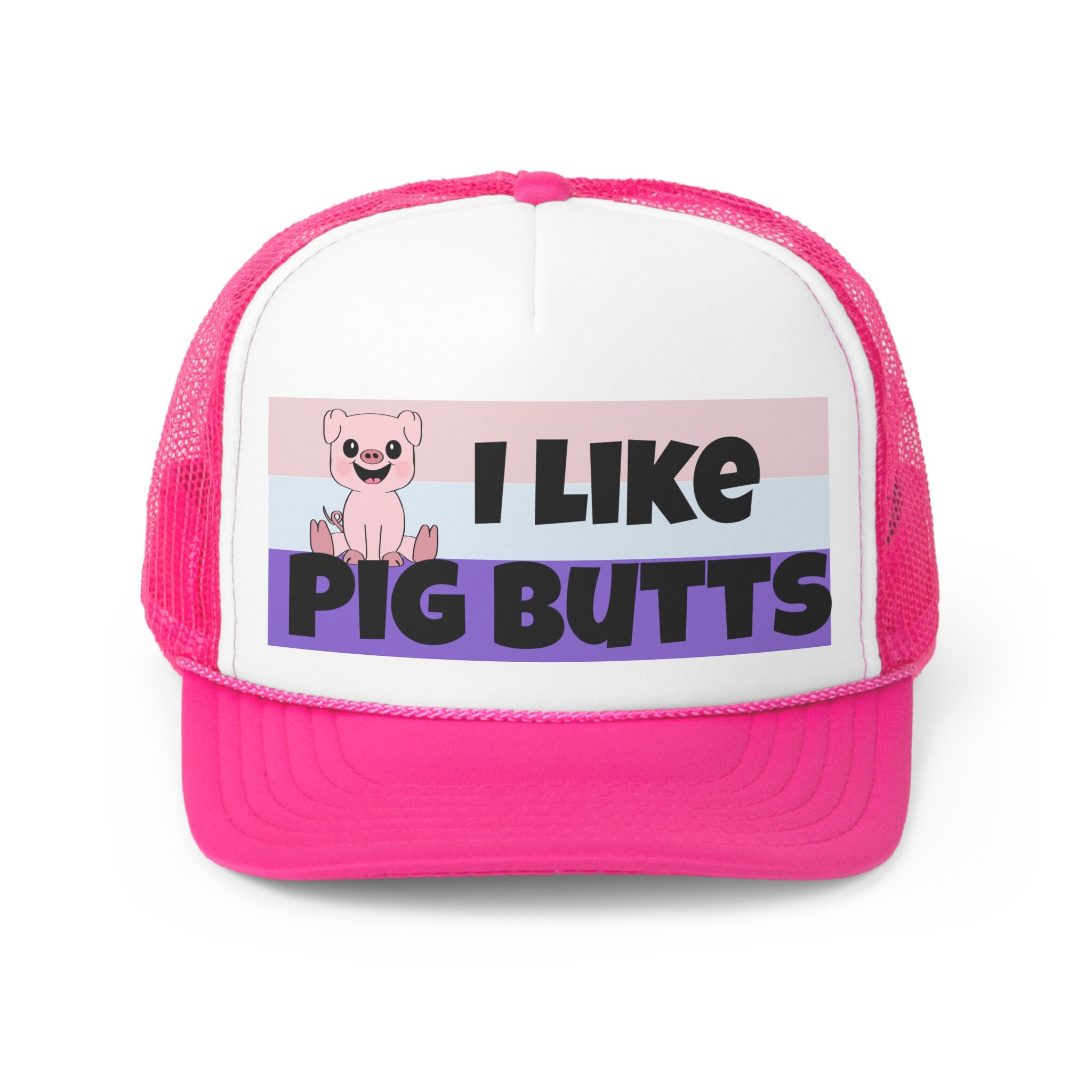 Pig Baseball Cap, Piggy Trucker Cap, I Like Pig Butts Baseball Hat ...