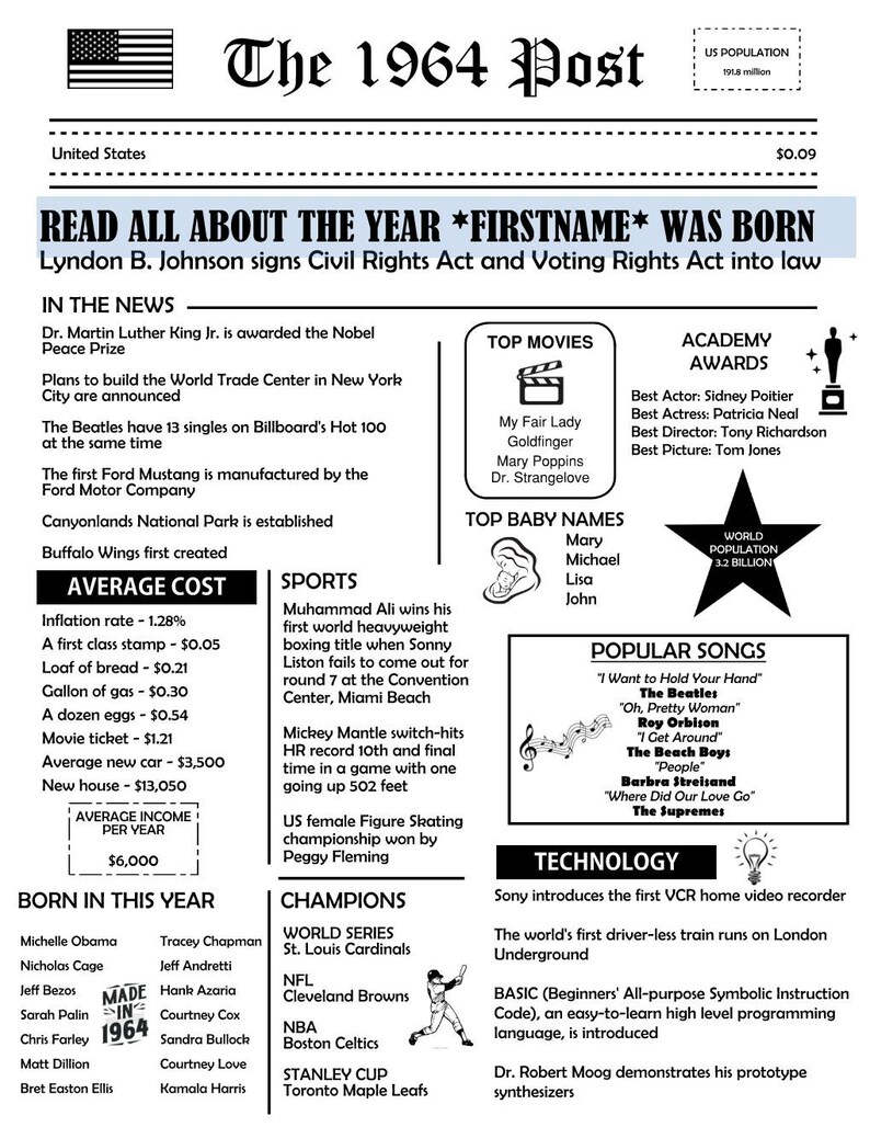 1964 Newspaper Flyer - Etsy