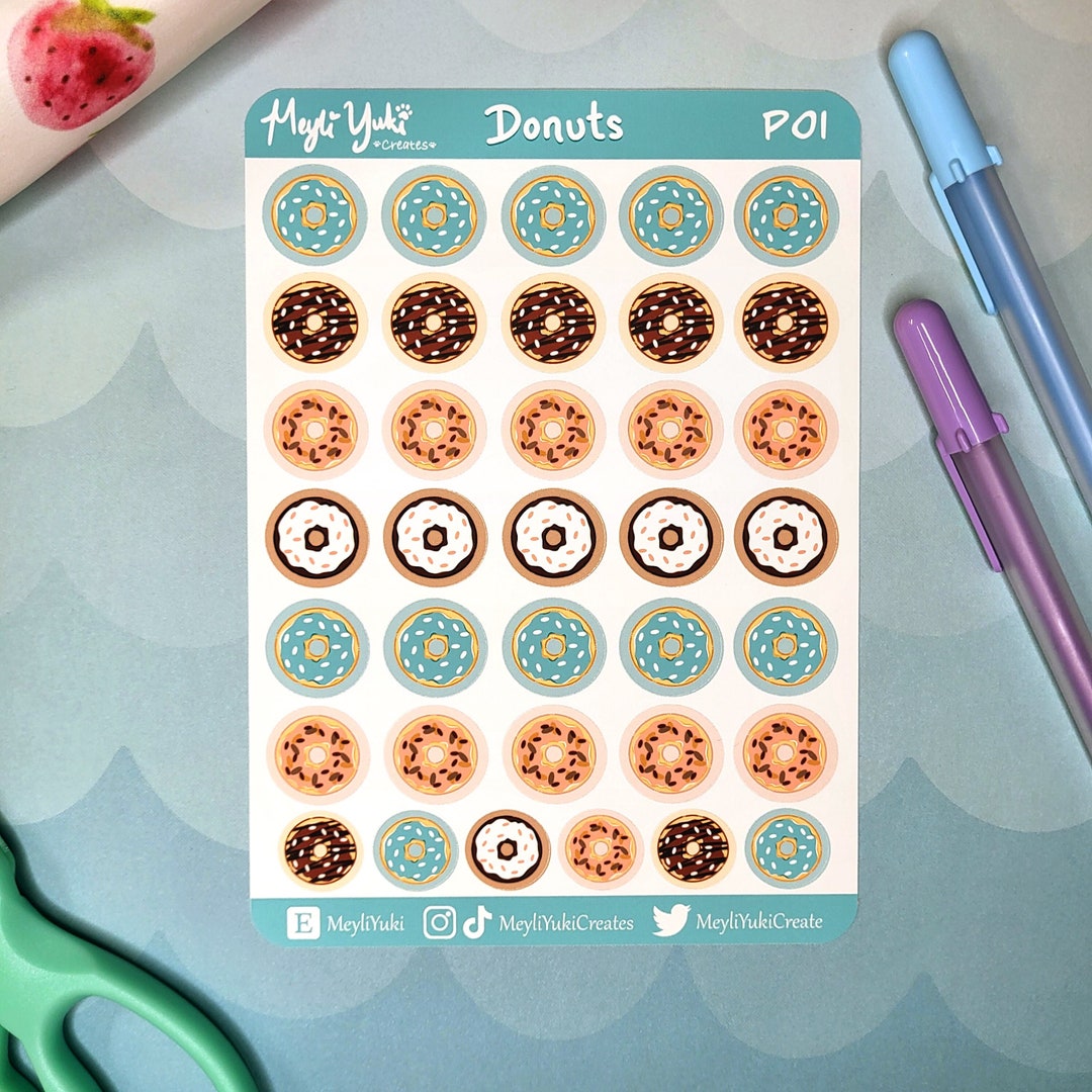 Donuts Sticker Sheet | Journaling, Planners, Crafts - Etsy