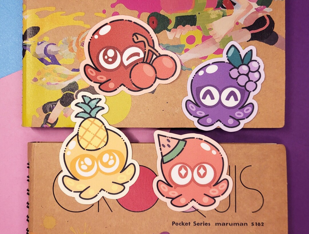 Octo Fruits Matte Vinyl Die Cut Stickers | Laptop, Water Bottle Stickers - Etsy