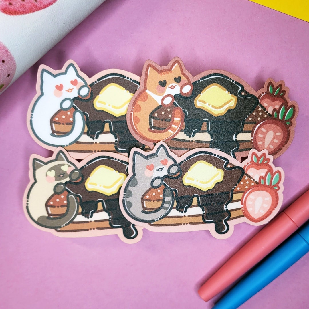 Stuffed French Toast Cats Die Cut Stickers | Laptop, Water Bottle ...