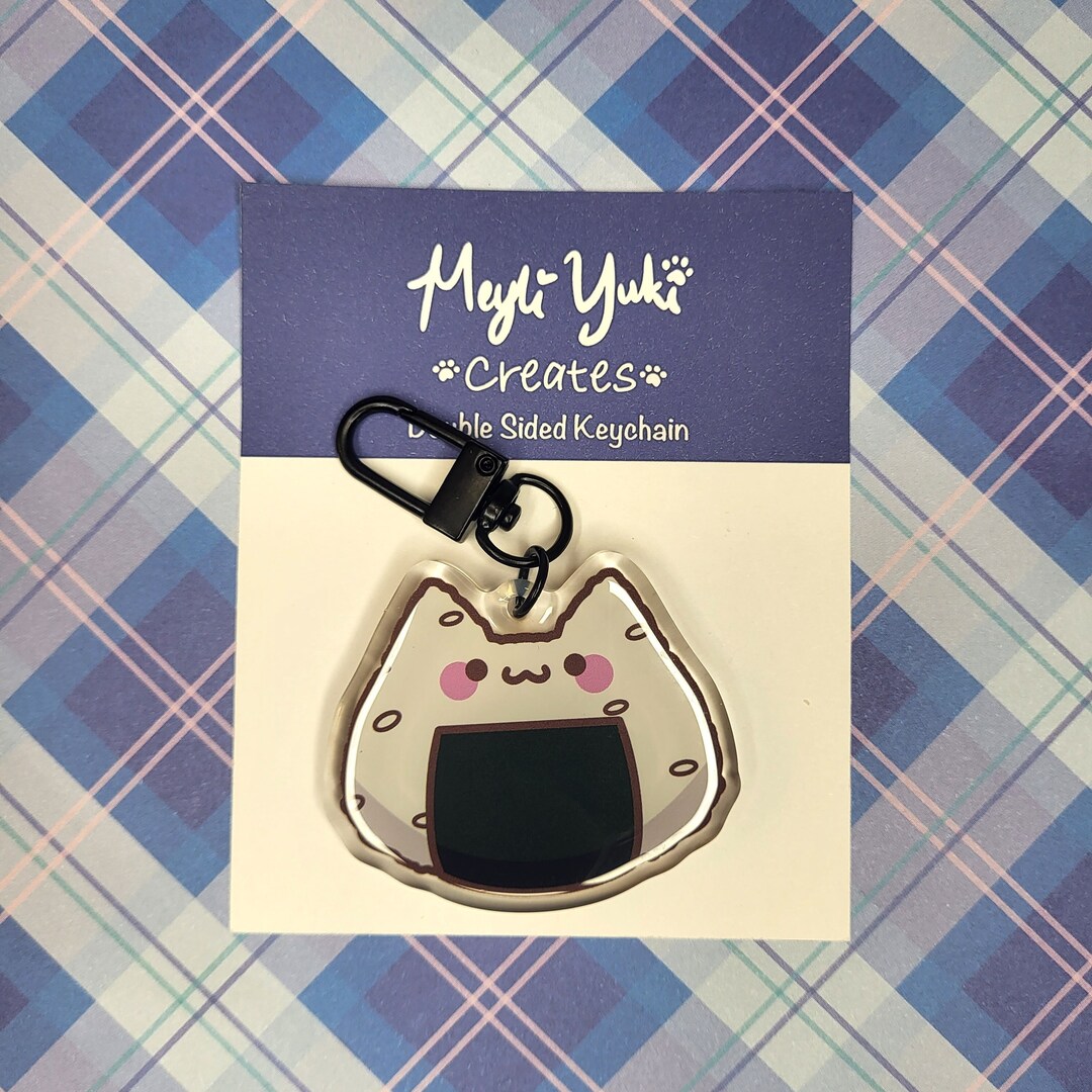 Rice Ball Onigiri Cat Double Sided Keychain | Backpacks, Keyrings - Etsy