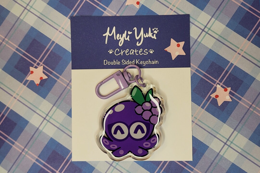 Octo Fruits Grape Double Sided Keychain Backpacks, Keyrings - Etsy