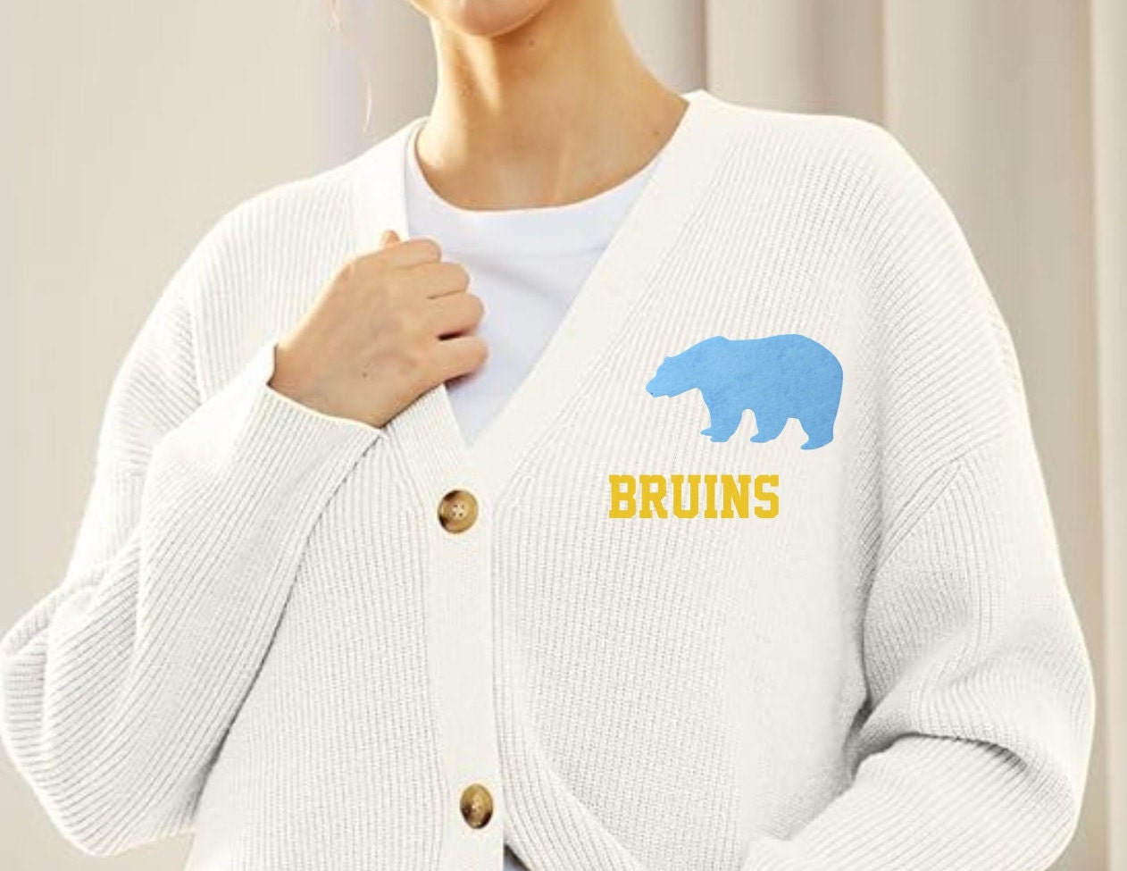 UCLA Letterman Sweater Oversized Button Closure Ucla Sweater, Ucla ...