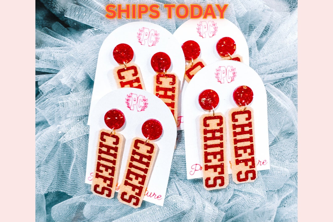 Chiefs Game Day Earrings Glitter Resin Kansas City Chiefs Earrings KC ...
