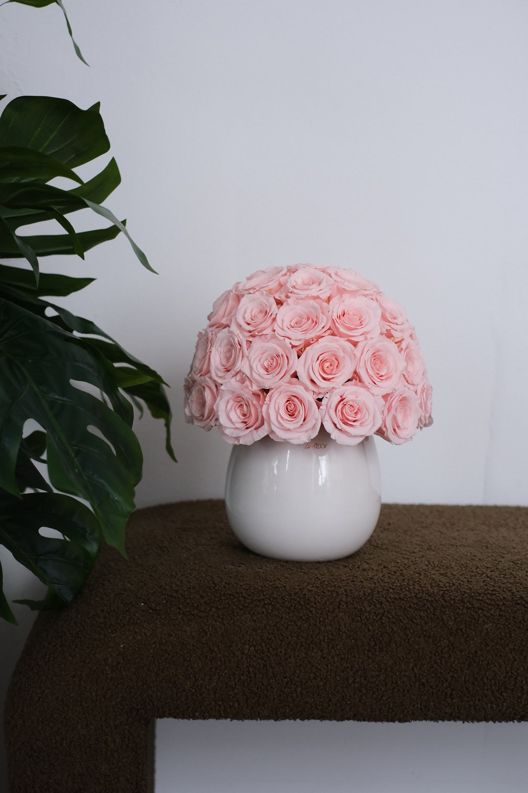 Preserved Pink Rose Bouquet: Real Flowers in Vase - Etsy