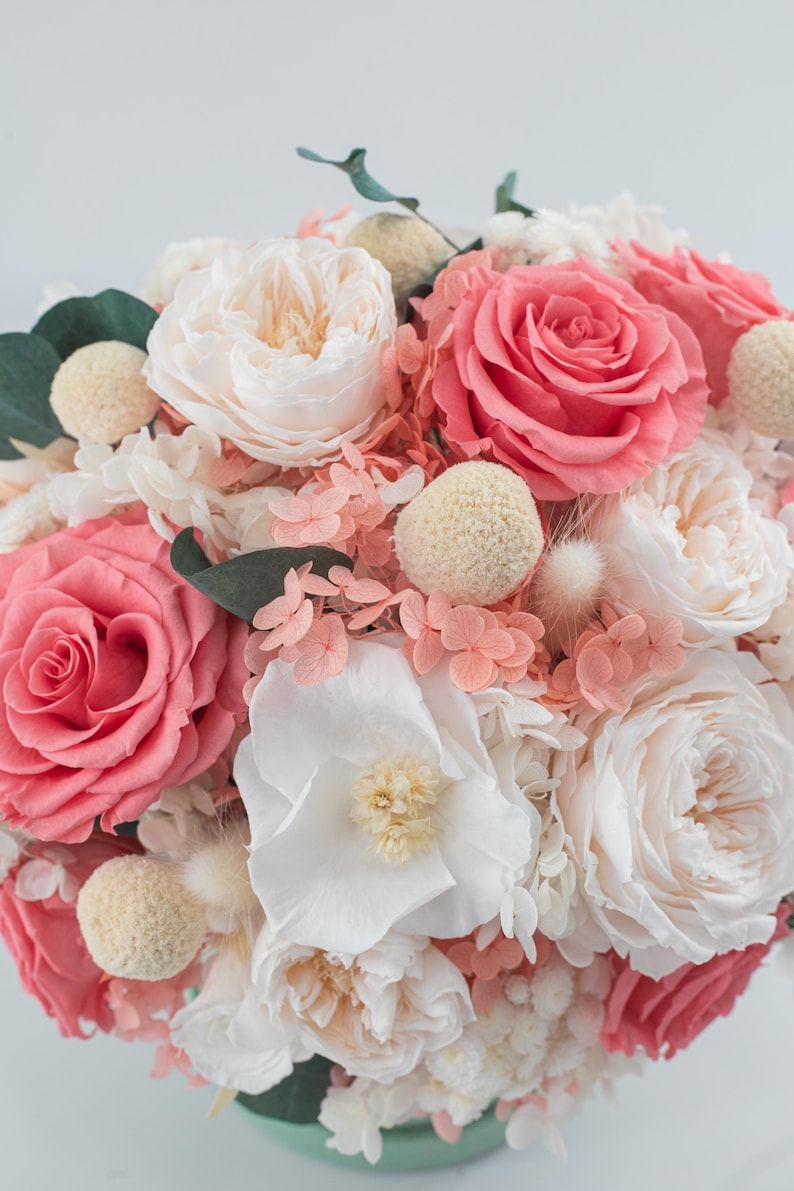 Preserved Real Flowers Bouquet Forever Roses, Floral Arrangement, Long ...
