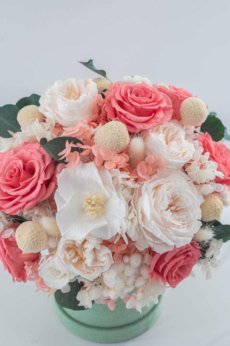 Preserved Real Flowers Bouquet Forever Roses, Floral Arrangement, Long ...
