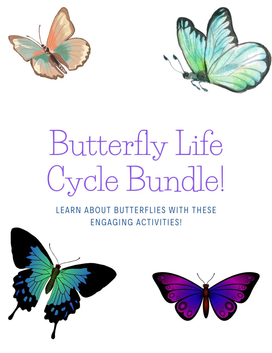 Butterfly Life Cycle Bundle- Learn Science, Language and Math Through ...