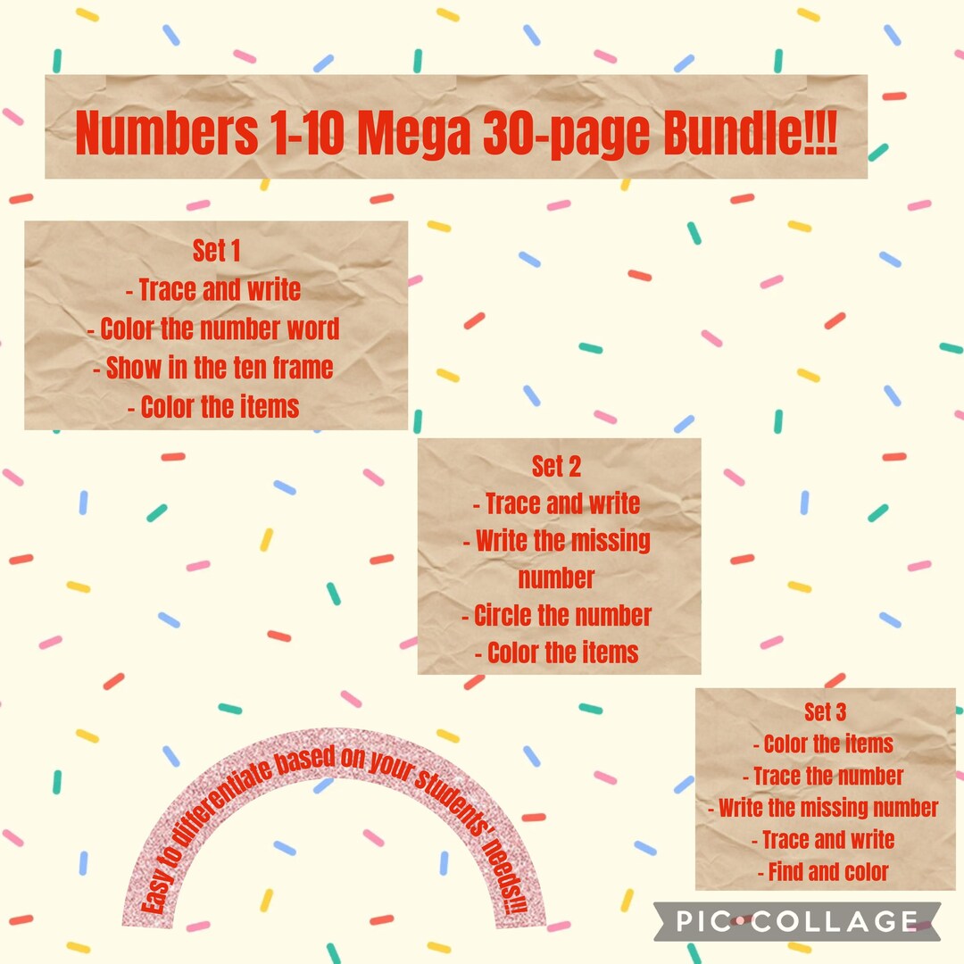 Numbers 1-10 Mega Bundle - Practice Number Recognition and Formation ...