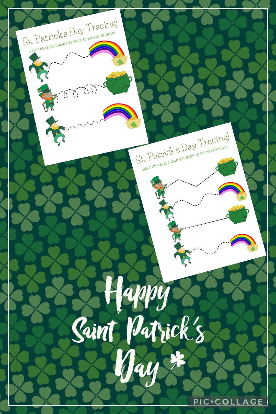 Saint Patrick's Day Preschool Tracing Worksheets, Line Tracing Fine ...