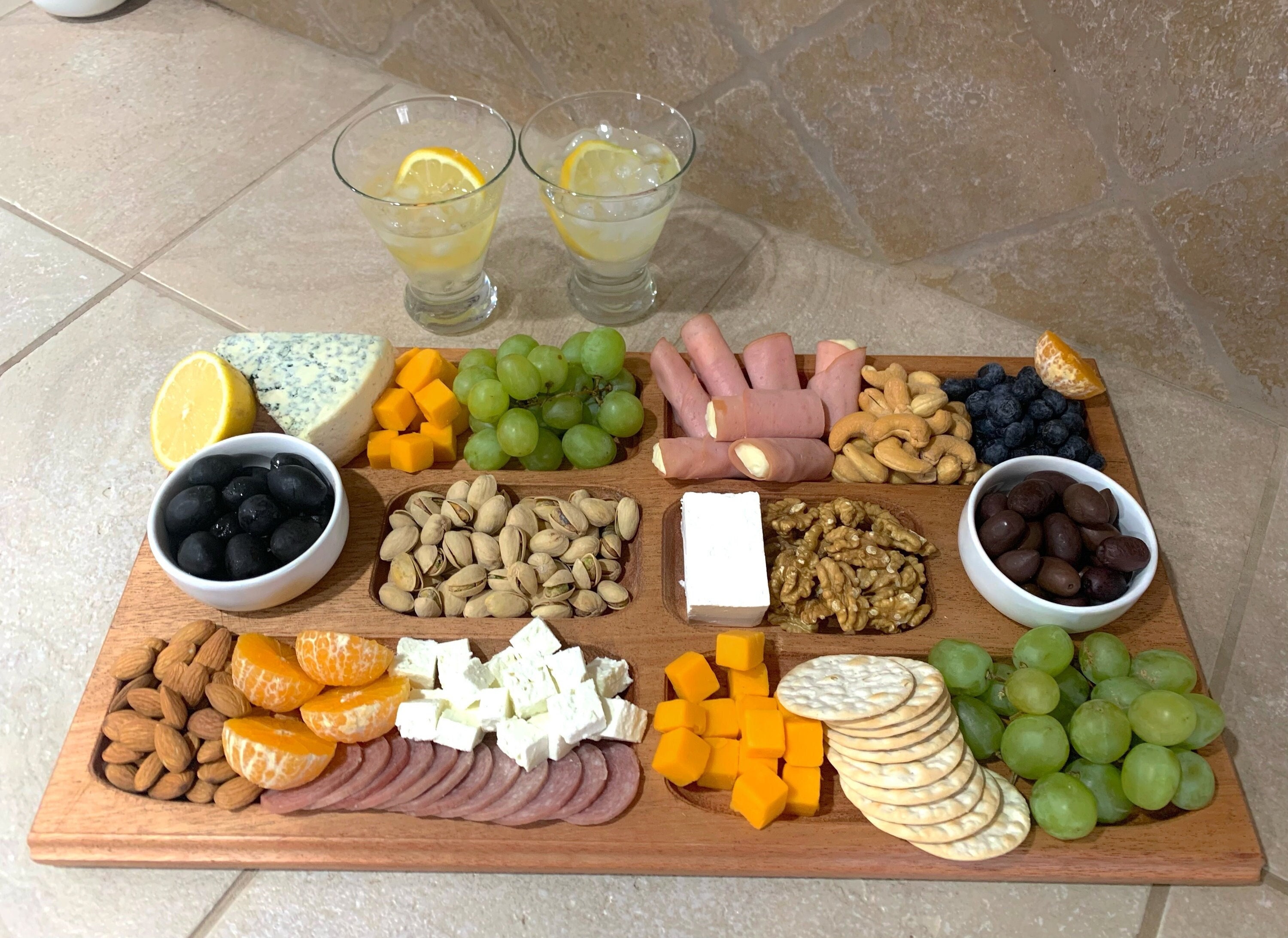 Personalized, Charcuterie Board, 8 Snack Tray With Hidden Handles ...