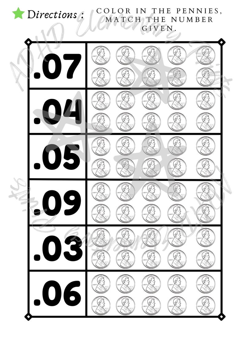 Learn to Count Money Worksheets, Counting Coins & Dollars - Etsy