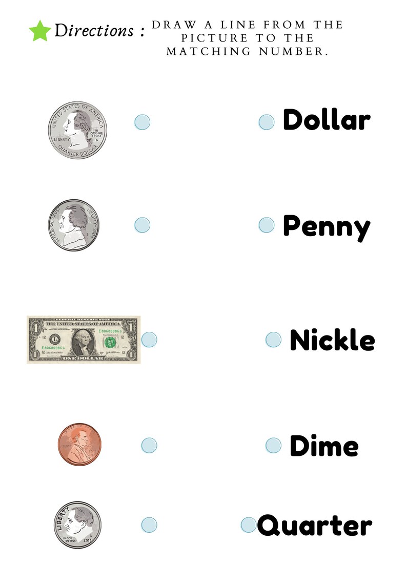 Learn to Count Money Worksheets, Counting Coins & Dollars - Etsy