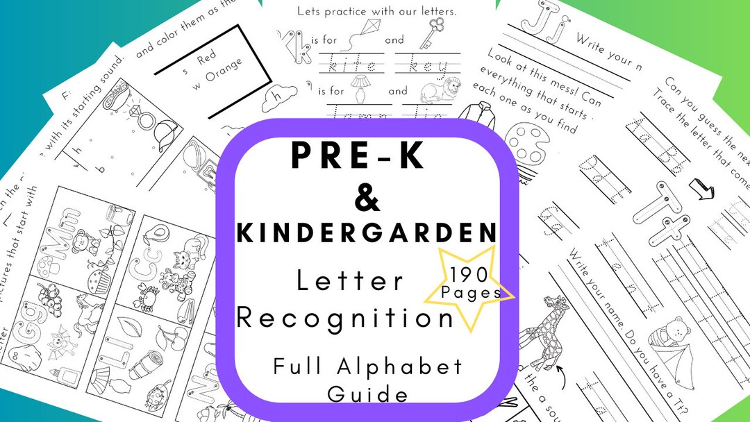 Pre-k & Kindergarten Alphabet Worksheets: Letter Sounds, 190 Activities ...
