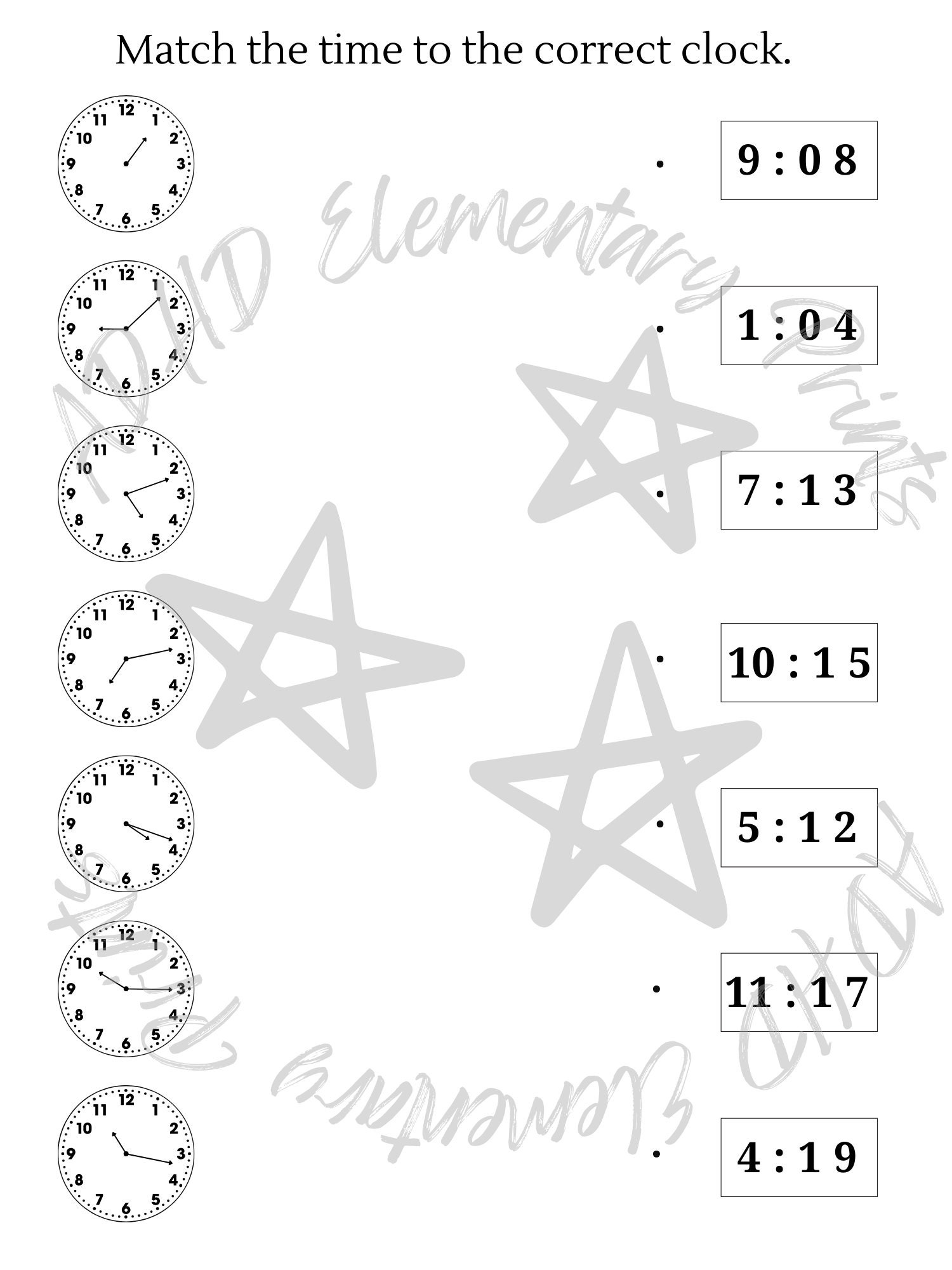 Telling Time 1st & 2nd Grade Math Worksheets Printable Includes Visual ...