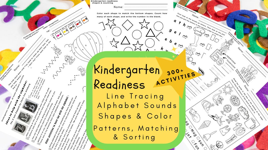 Pre-k / Kindergarten Pack- 300 Activity Worksheets & Includes Visual ...