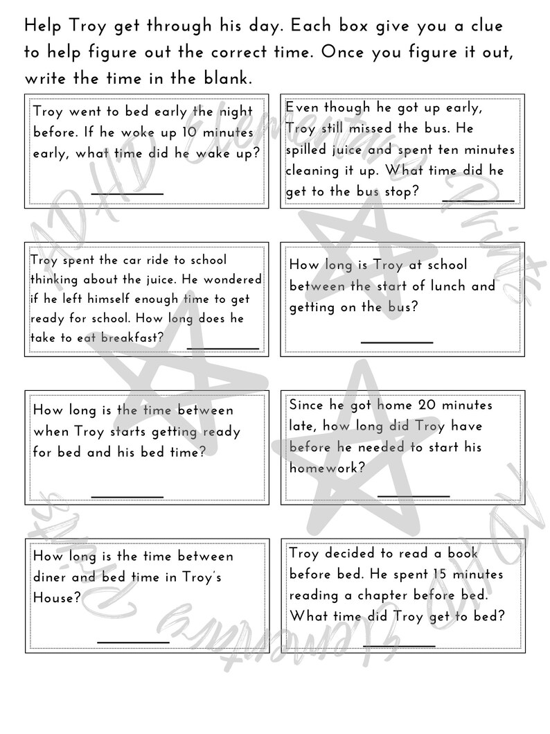 Telling Time 1st & 2nd Grade Math Worksheets Printable Includes Visual ...