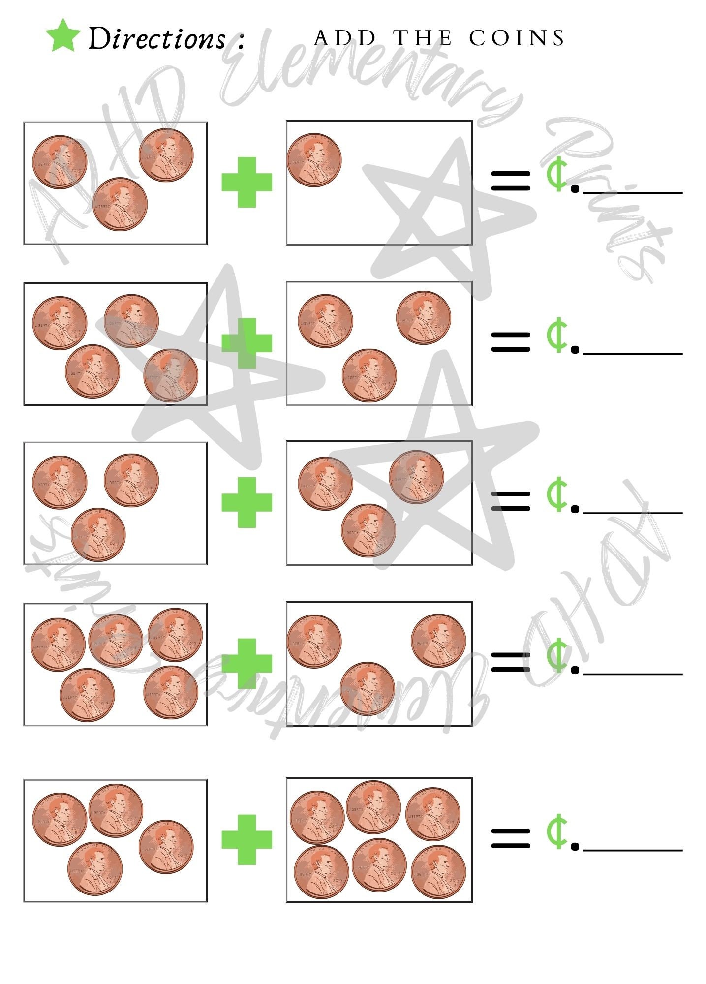 Learn to Count Money Worksheets, Counting Coins & Dollars - Etsy