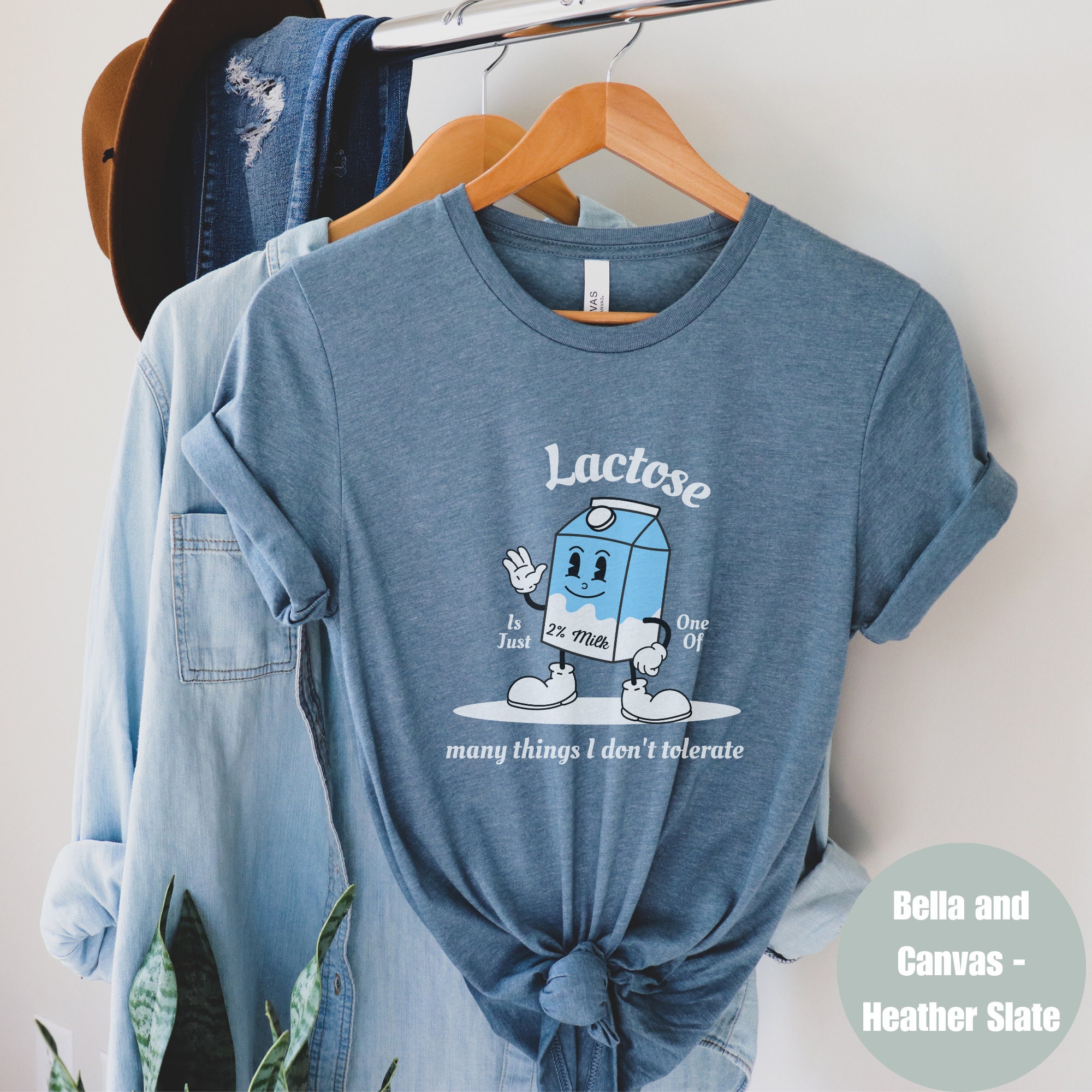 Retro Milk Character T-shirt, Lactose is Just One of Many Things I Don ...