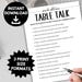 Work Party Games, Table Talk Icebreaker Game, Getting to Know You ...