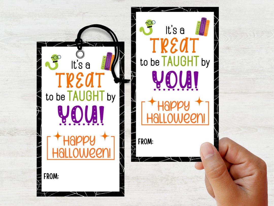 Teacher Appreciation Halloween Gift Tag, Printable Treat Tag for ...