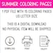 Summer Coloring Pages, Fun Printable Activity, Instant Download ...