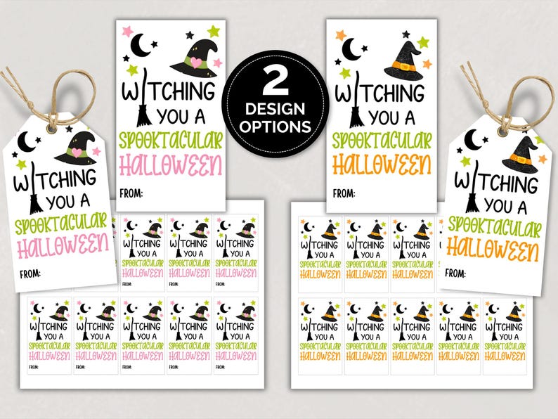 Editable Halloween Treat Tags, Spooktacular Party Favor Tag, Spooky ...