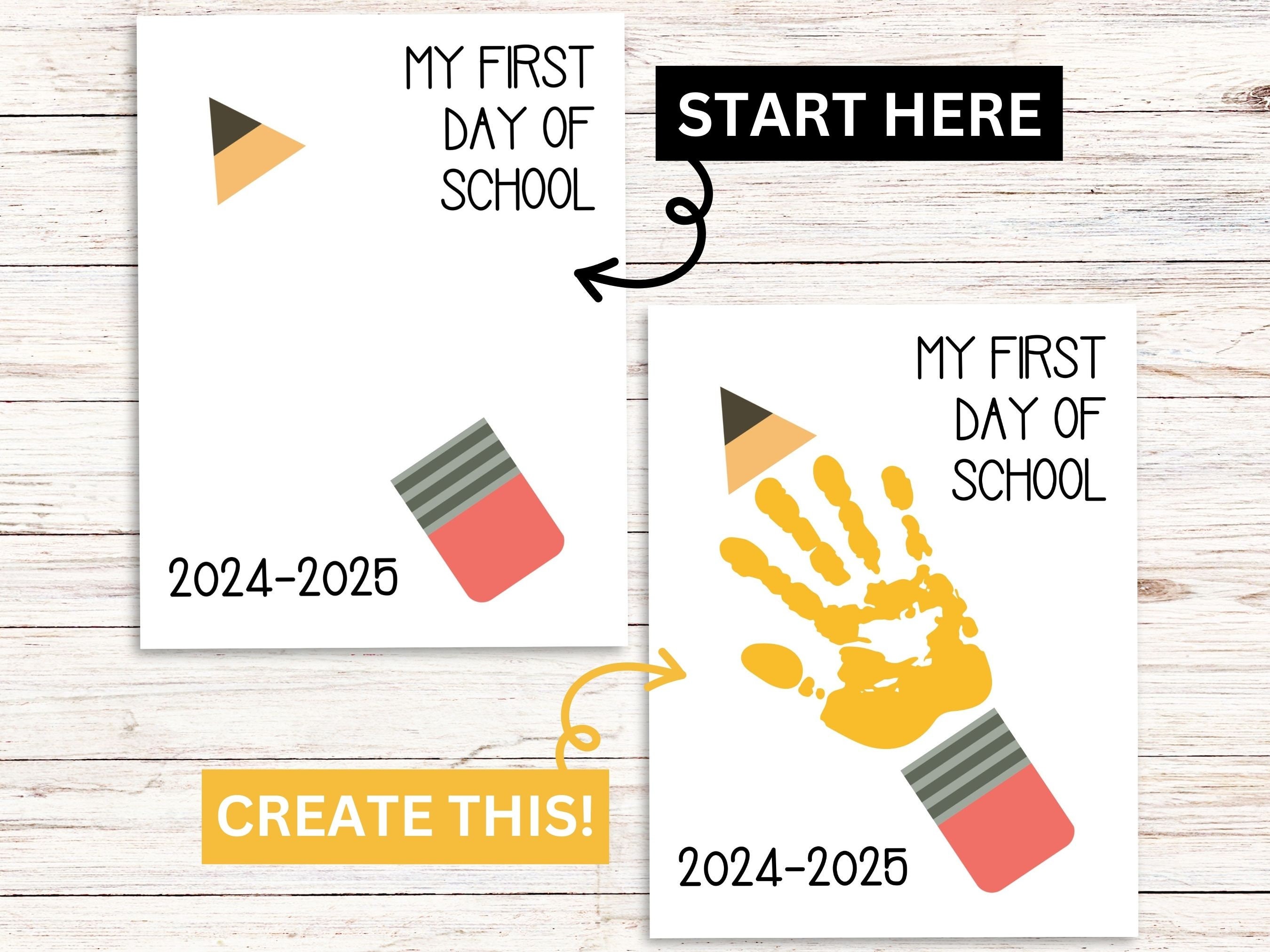 First Day of School Handprint Keepsake, Back to School Printable, 1st ...