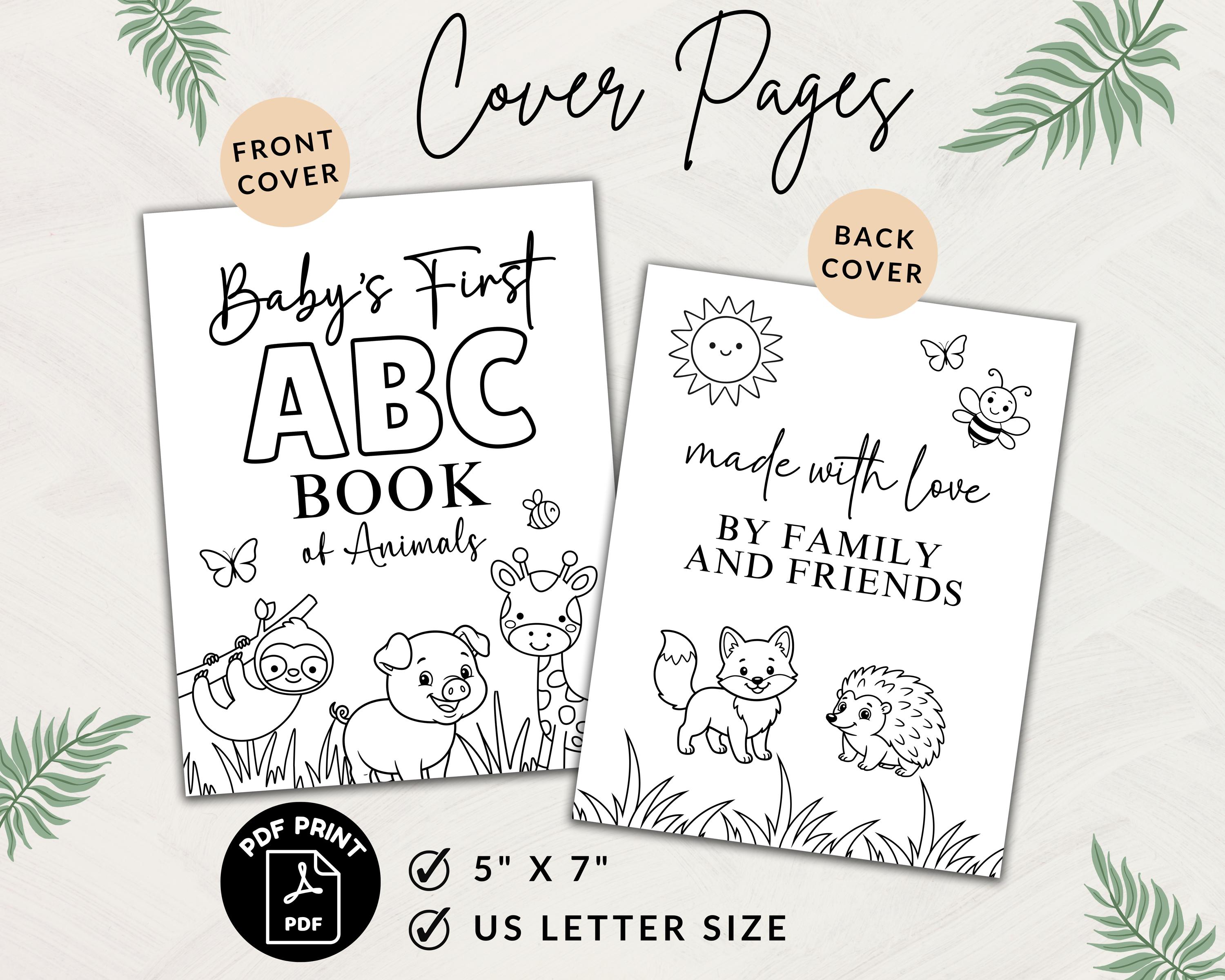 Baby Shower ABC Coloring Book, Animal Alphabet Activity, Baby's First ...