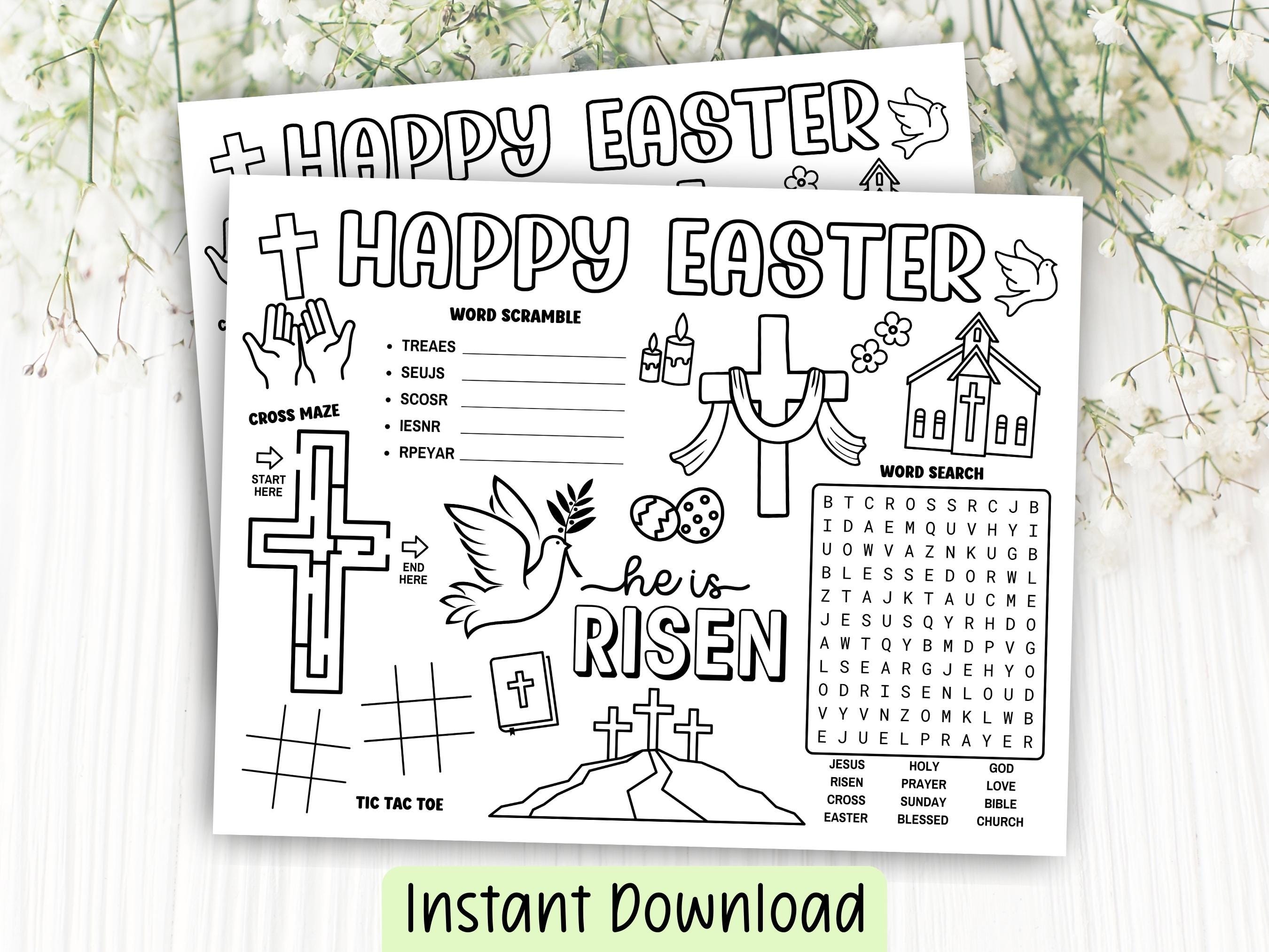 Easter Story Activity Placemat, Fun Sunday School Easter Craft, Kids ...