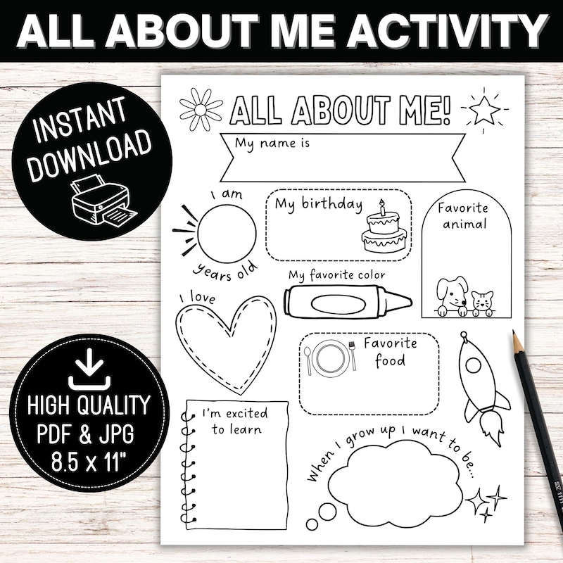 All About Me Kids Game - Etsy Canada