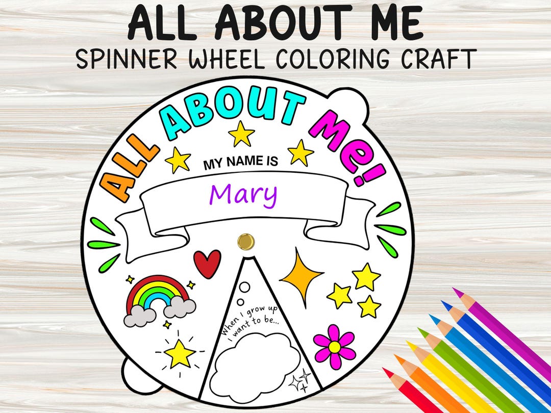 All About Me Spinner Wheel Craft, Getting to Know You Activity, Back to ...