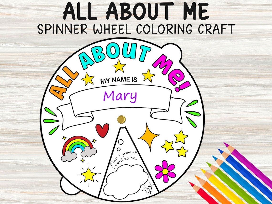 All About Me Spinner Wheel Craft, Getting to Know You Activity, Back to ...