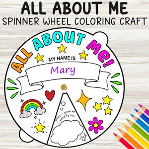 All About Me Spinner Wheel Craft, Getting to Know You Activity, Back to ...