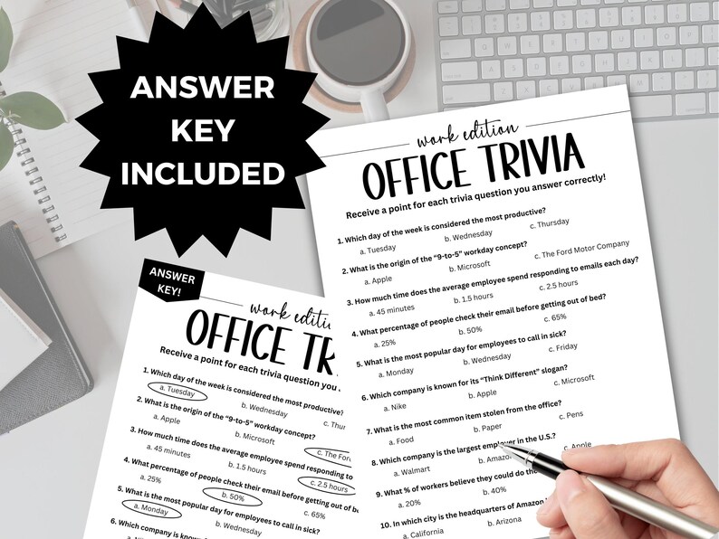 Office Trivia Game, Group Games, Work Party Games, Icebreaker Games ...