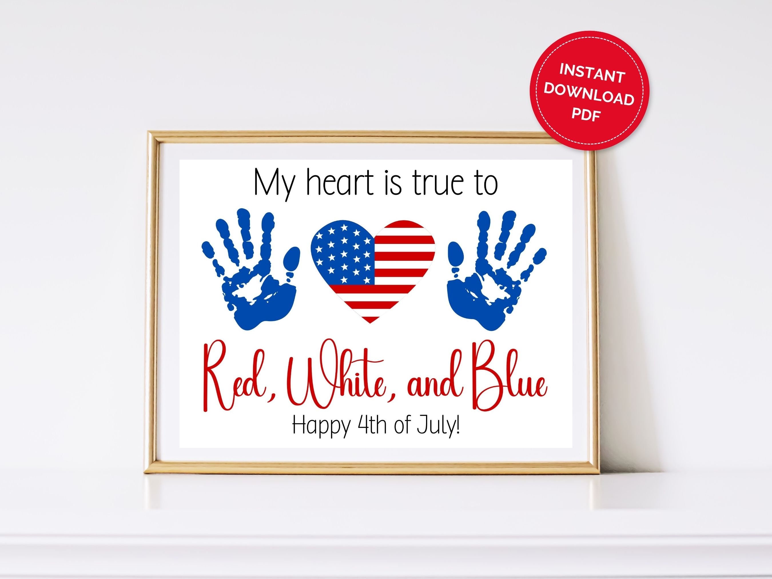 4th of July Handprint Art Craft, Independence Day Activity Kids ...