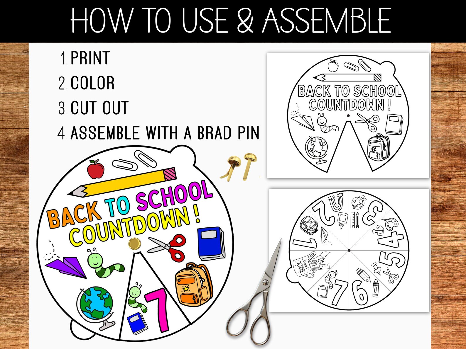 Back to School Spinner Wheel Coloring Craft, Fun and Interactive ...